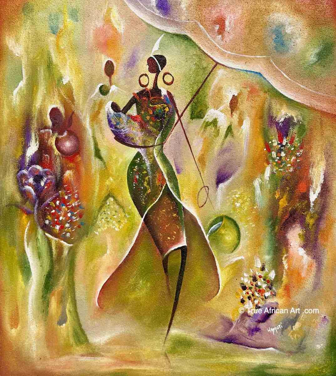 African Artist Willie Wamuti | Kenya | Sheltered | True African Art .com