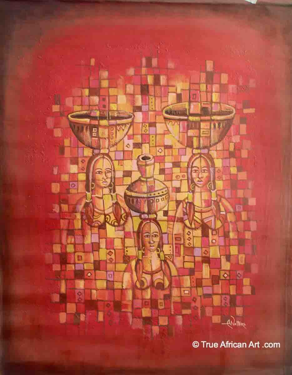 Cameroonian Art Angu Walters African Paintings From Cameroon For