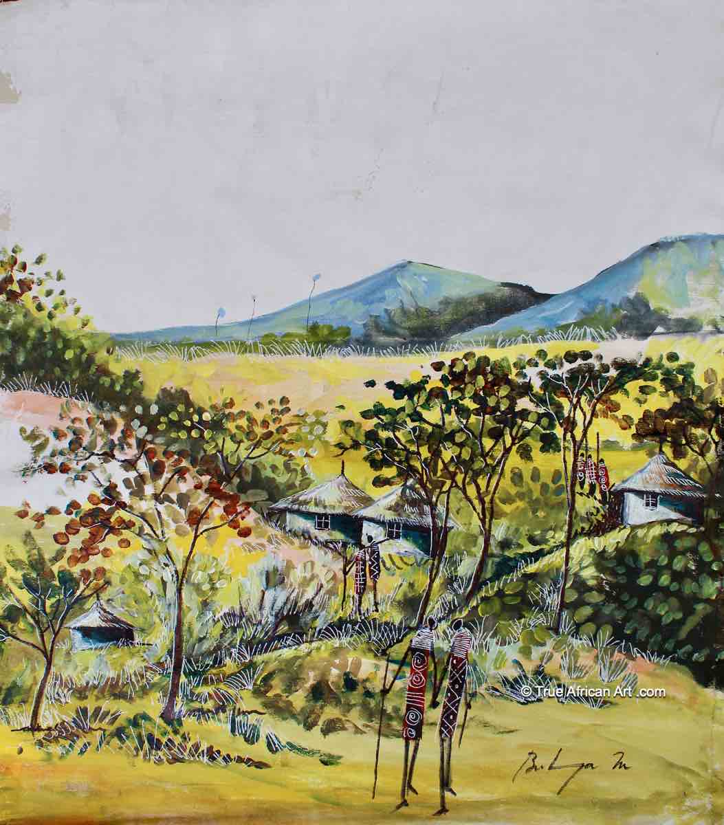A landscape painting for sale by Kenyan artist, Martin Bulinya. – True ...