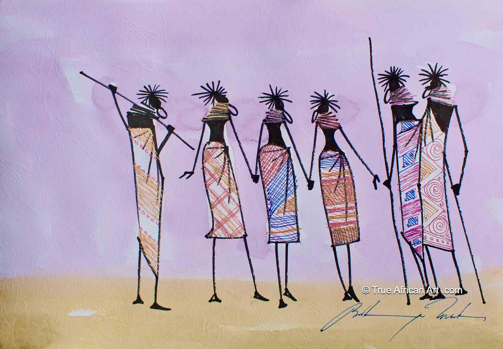 Martin Bulinya African Paintings for Sale | True African Art