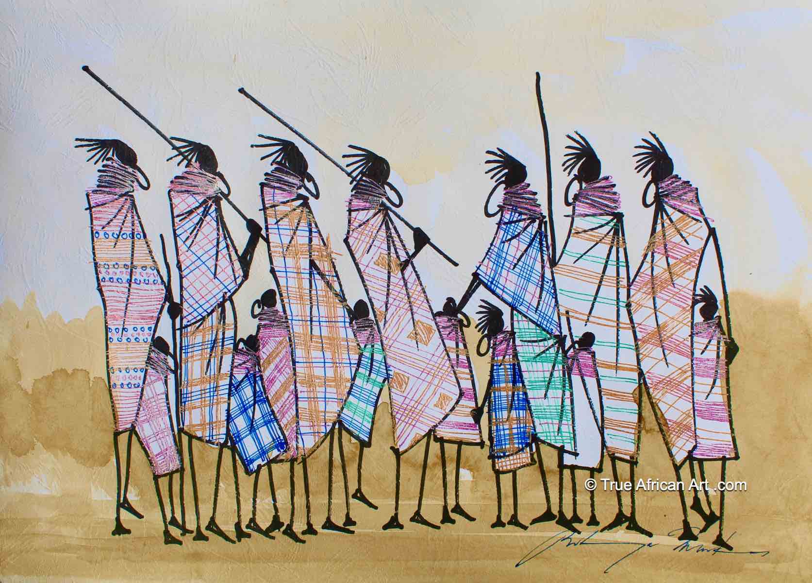 Martin Bulinya African Paintings for Sale | True African Art