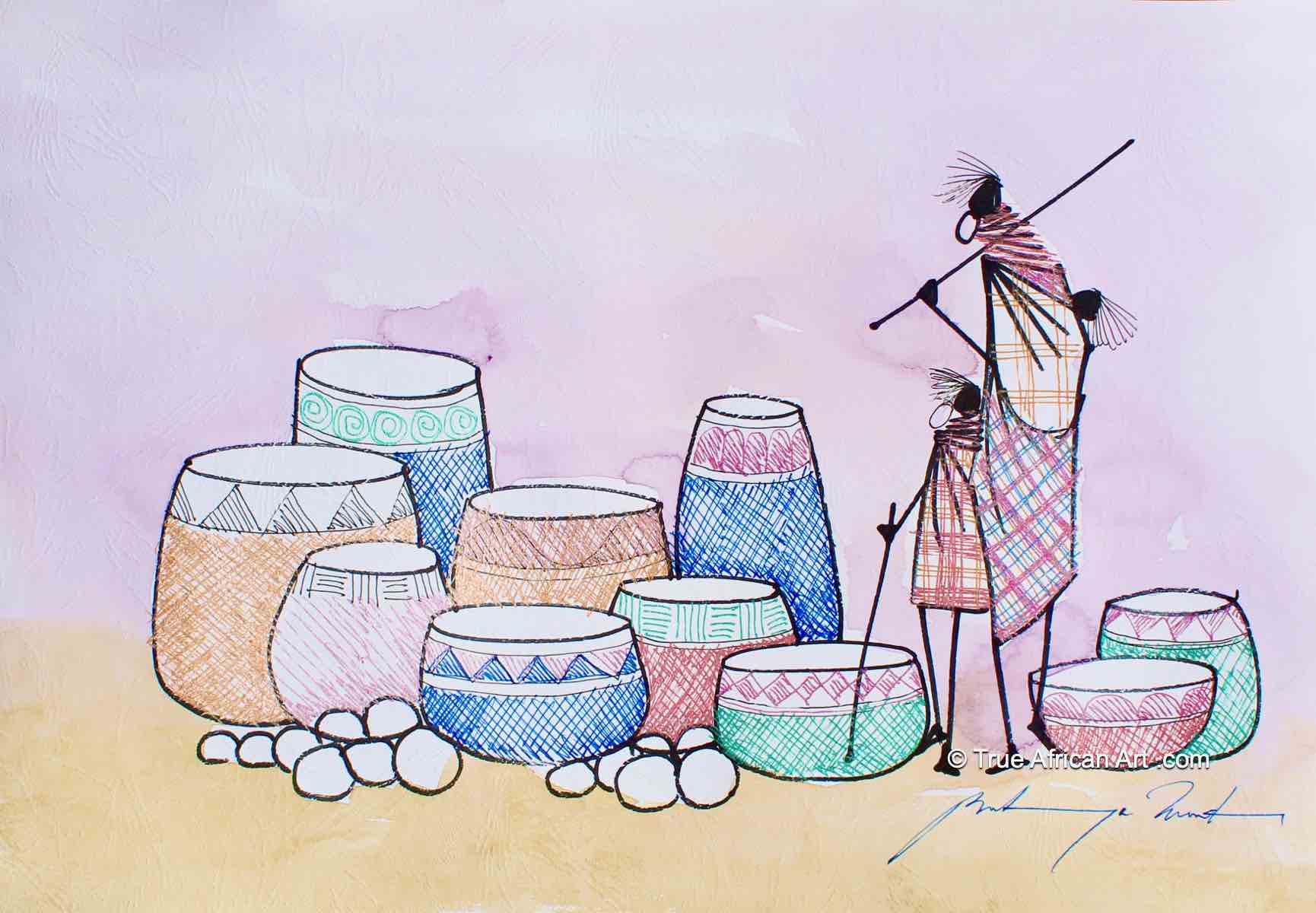 Martin Bulinya African Paintings for Sale | True African Art