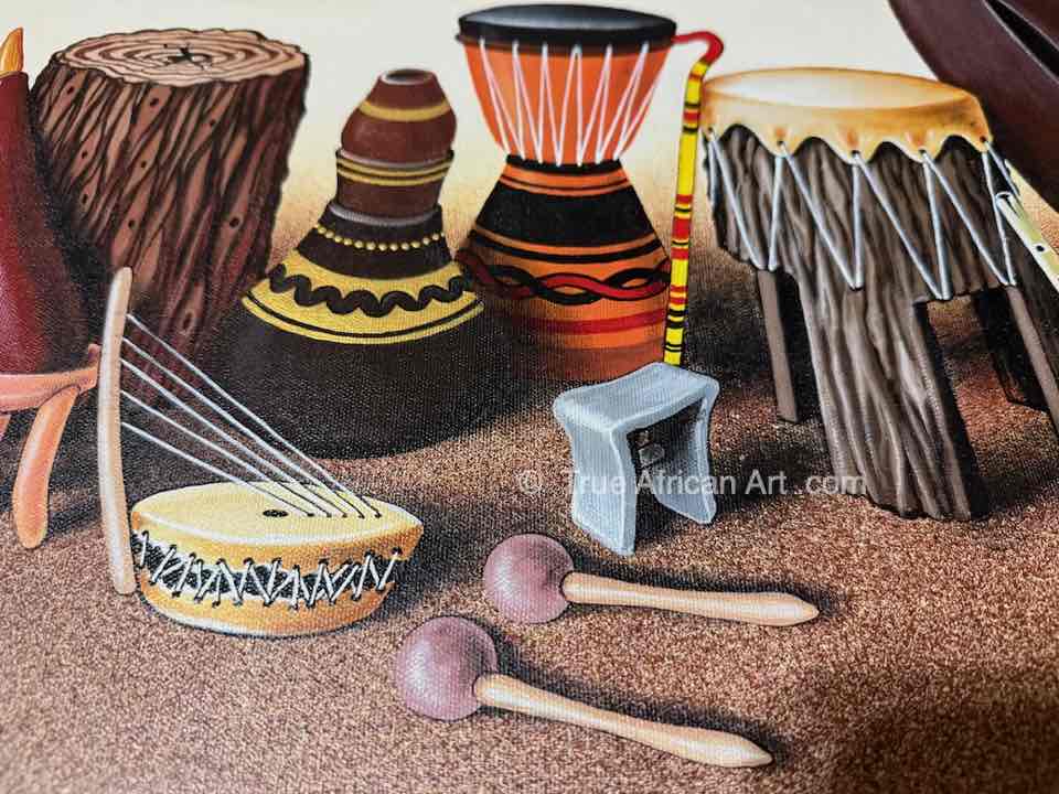 "Traditional African Instruments" | A Still Life painting from Kenya ...