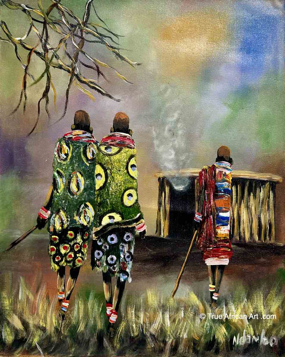 Maasai Paintings | Kenyan African Artist John Ndambo – True African Art