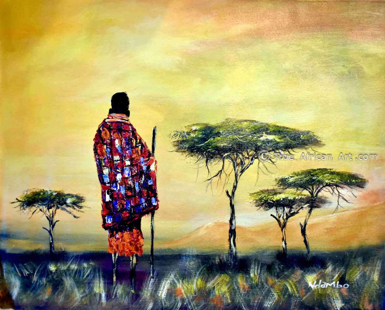 Maasai Abstract Paintings by John Ndambo | True African Art