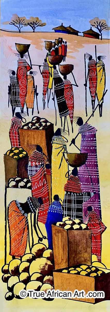 Maasai Marketplace by Kenyan Artist, Martin Bulinya – True African Art