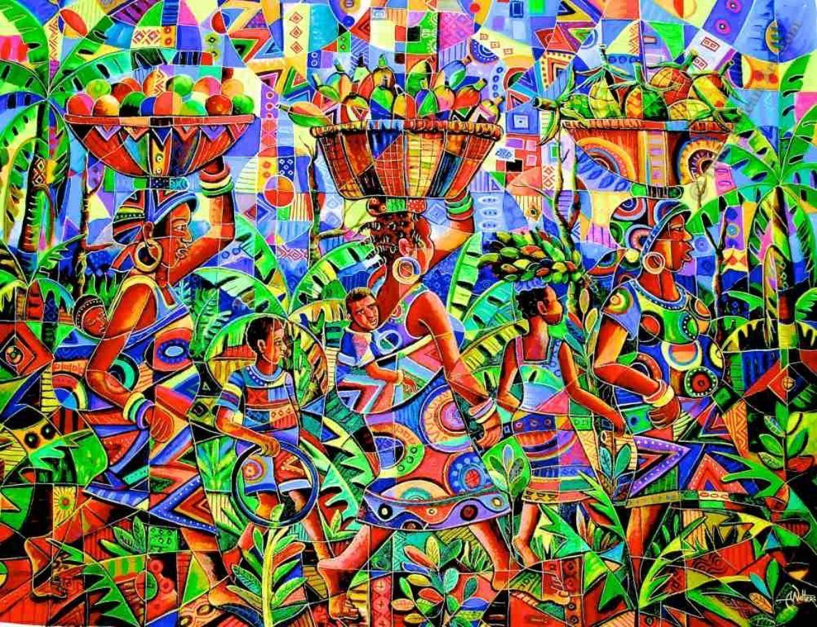 Cameroonian Art Angu Walters African Paintings From Cameroon For
