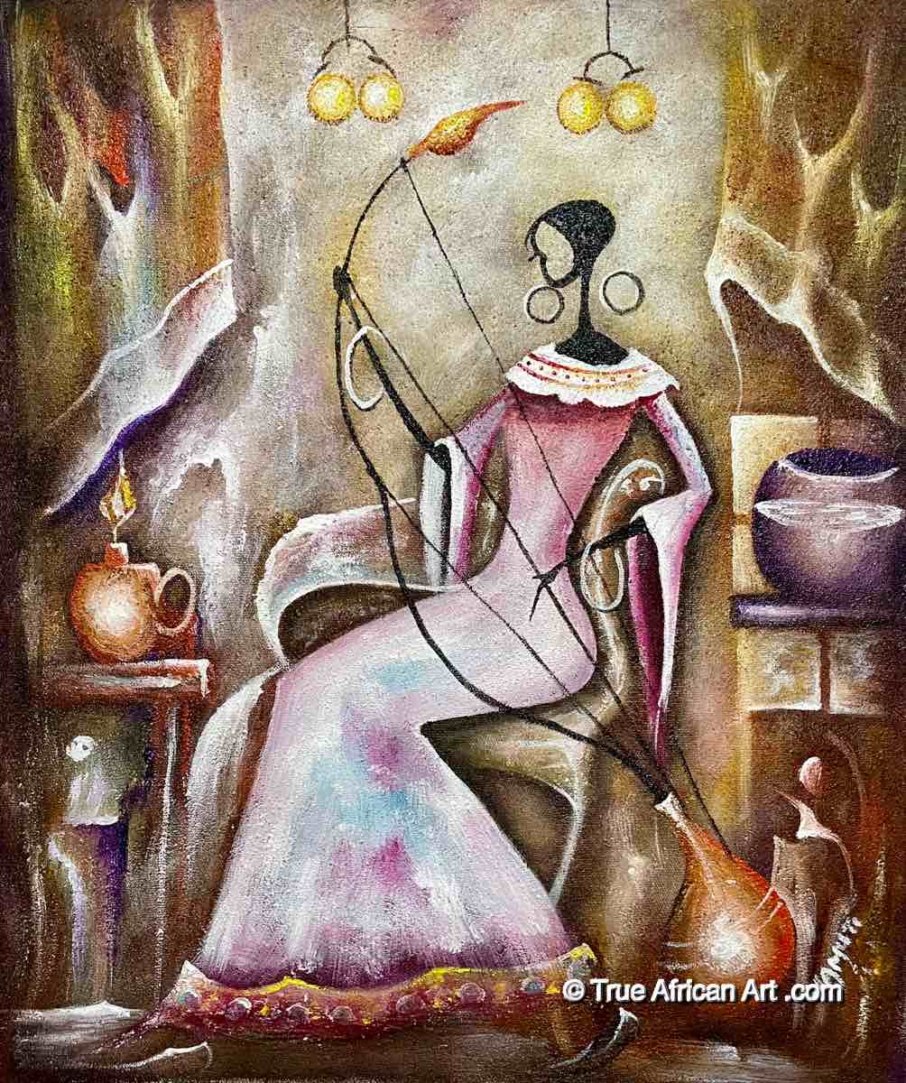 African Paintings of Women for Sale by Willie Wamuti – True African Art