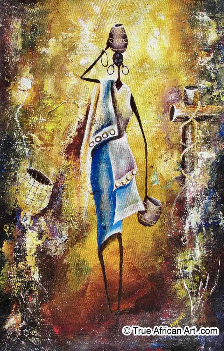African Paintings of Women for Sale by Willie Wamuti – True African Art