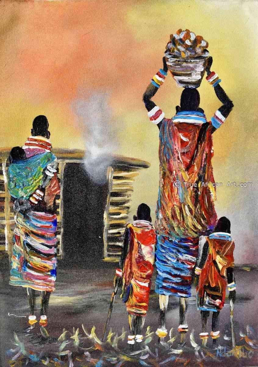Maasai Abstract Paintings by John Ndambo | True African Art