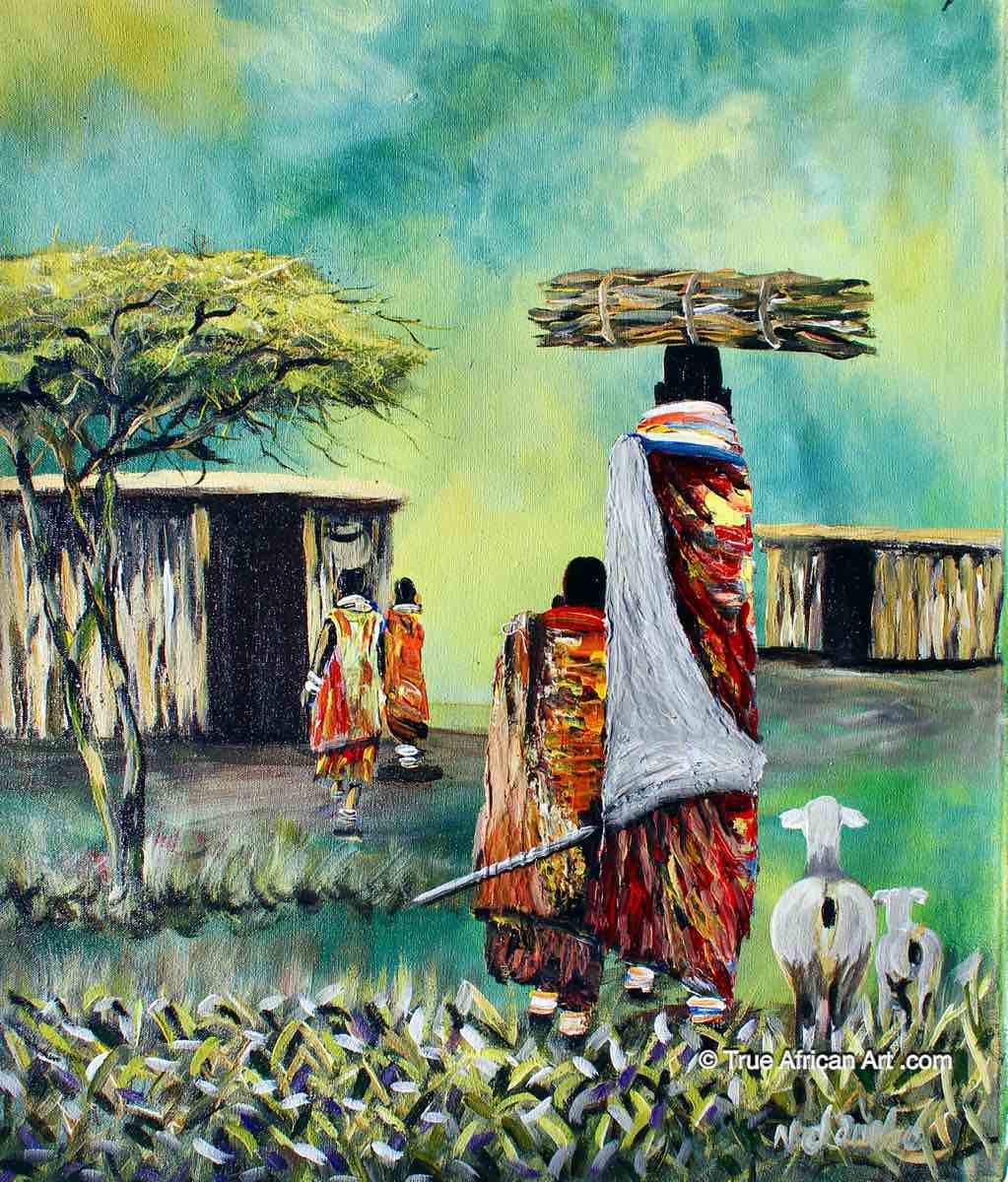 Maasai Abstract Paintings by John Ndambo | True African Art