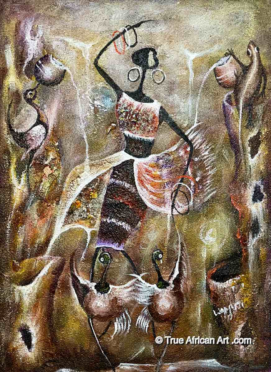 African Paintings of Women for Sale by Willie Wamuti – True African Art