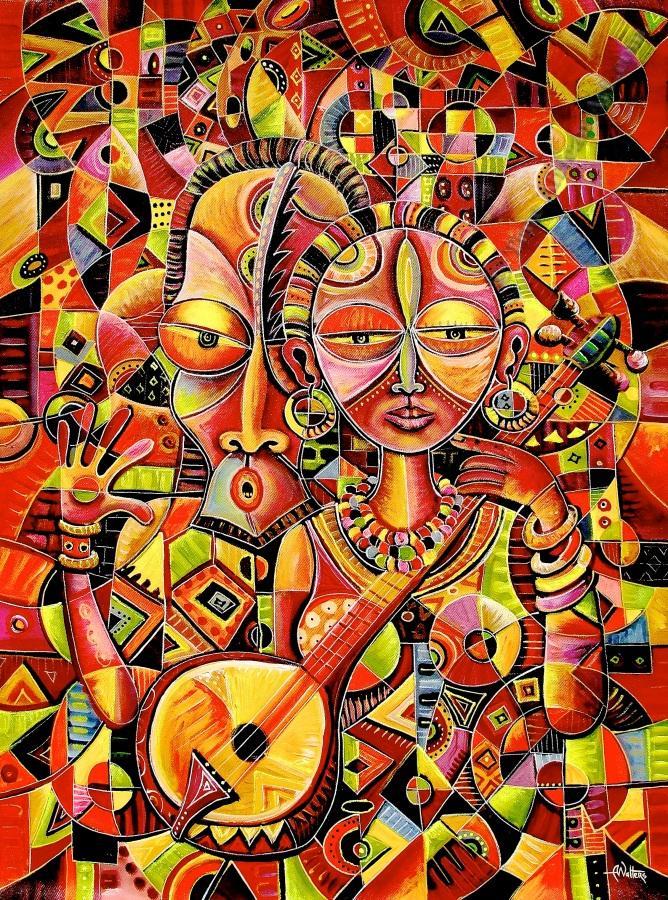Angu Walters - African Paintings from Cameroon for Sale – True African Art