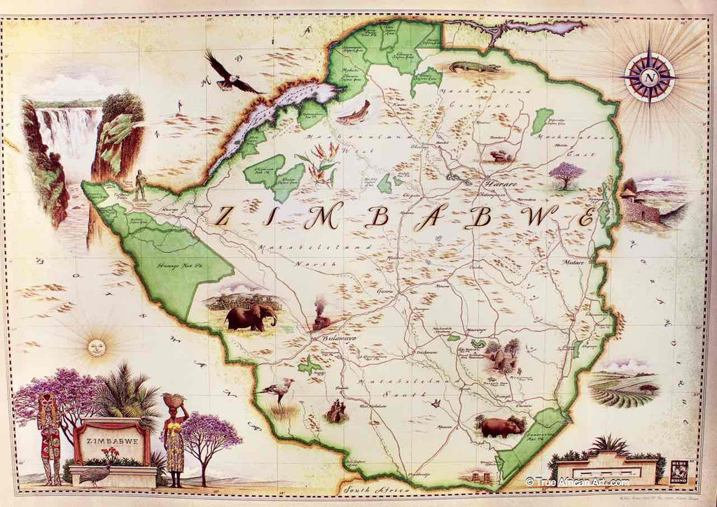 Zimbabwe Map With Landforms Zimbabwe Maps & Facts World Atlas